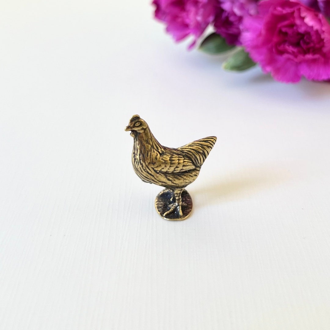 Brass Hen Chicken Figurine - Etsy