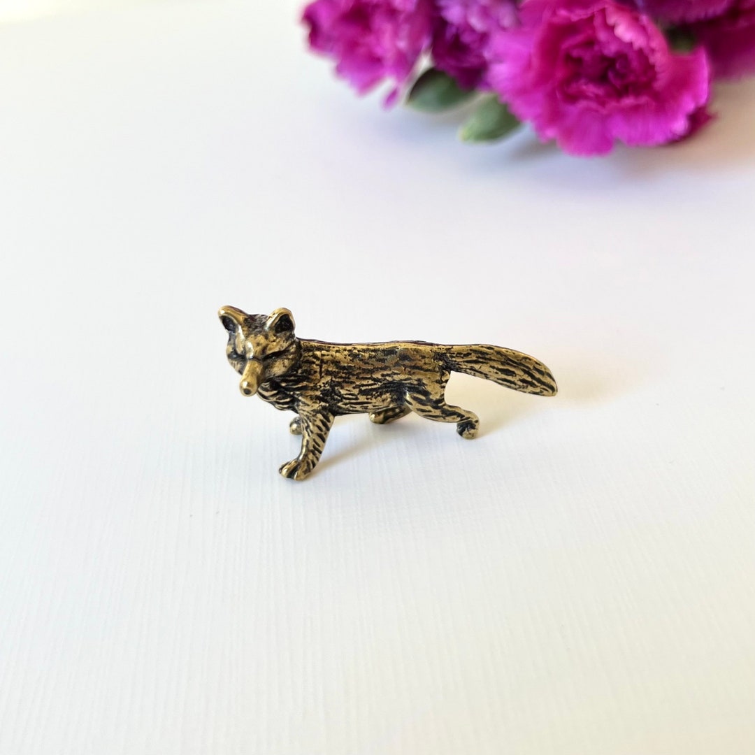 Brass Fox Figurine - Etsy