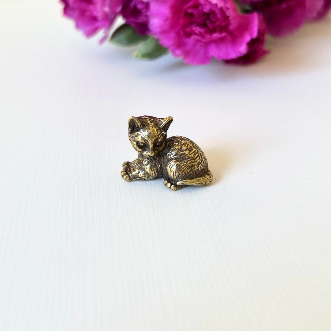 Brass Cat Figurine - Etsy