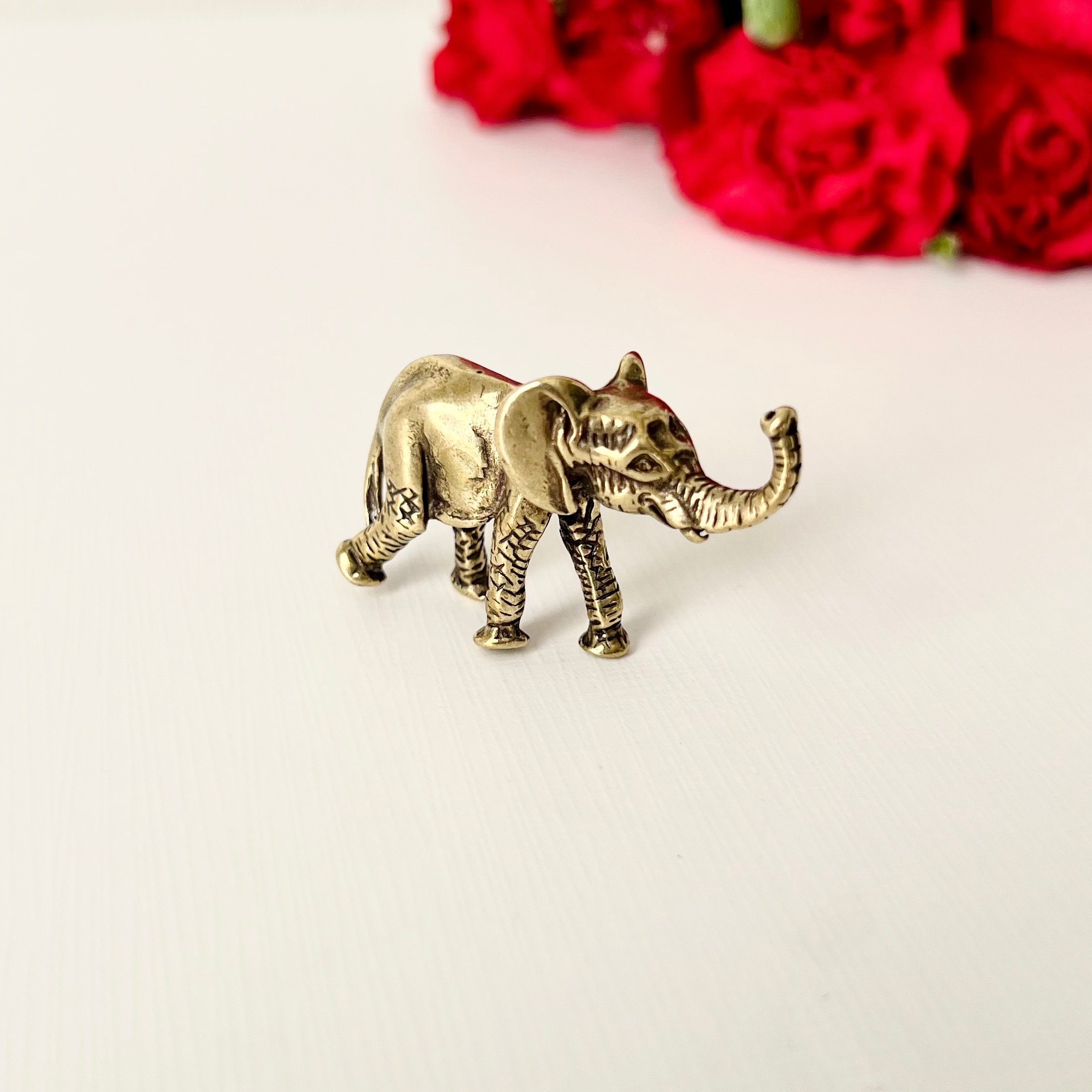 Brass Elephant Figurine (smooth) - Etsy