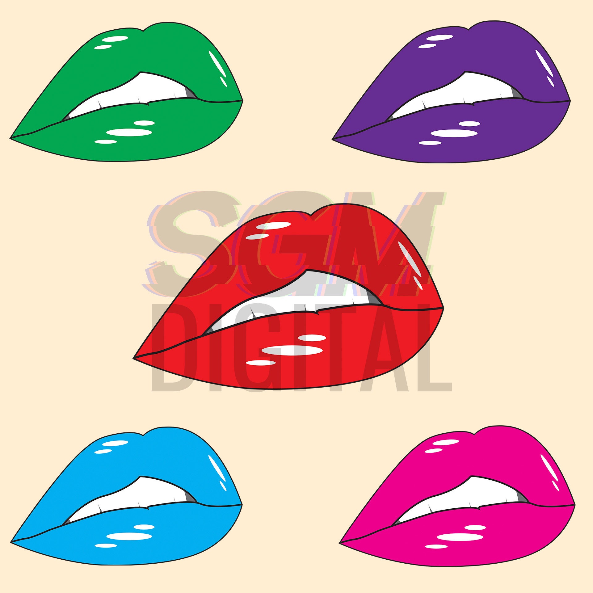 Red Lips SVG, Kiss Colored Lips Png, Lipstick Digital Graphic SVG PNG ...