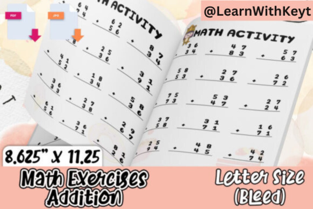 Kawaii Math Adventure: Addition Exercises for Children - Etsy