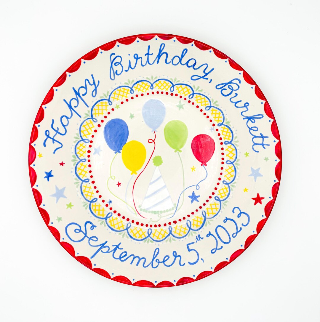 Happy Birthday Plate for Child - Handpainted Personalized Keepsake ...
