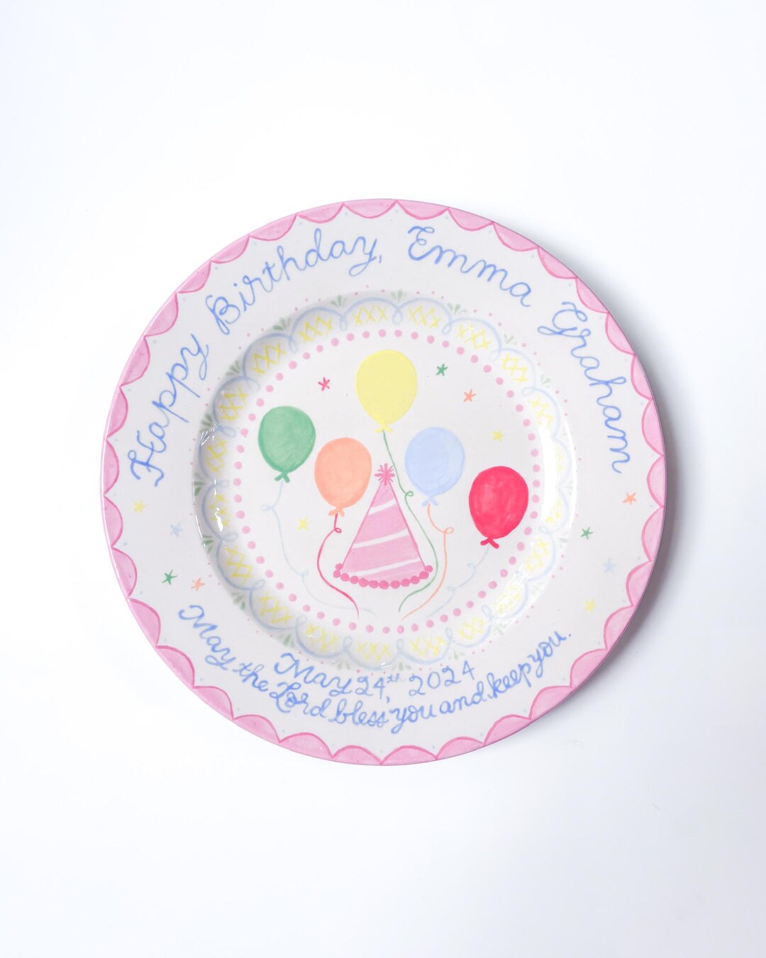 Happy Birthday Plate for Child - Handpainted Personalized Keepsake ...