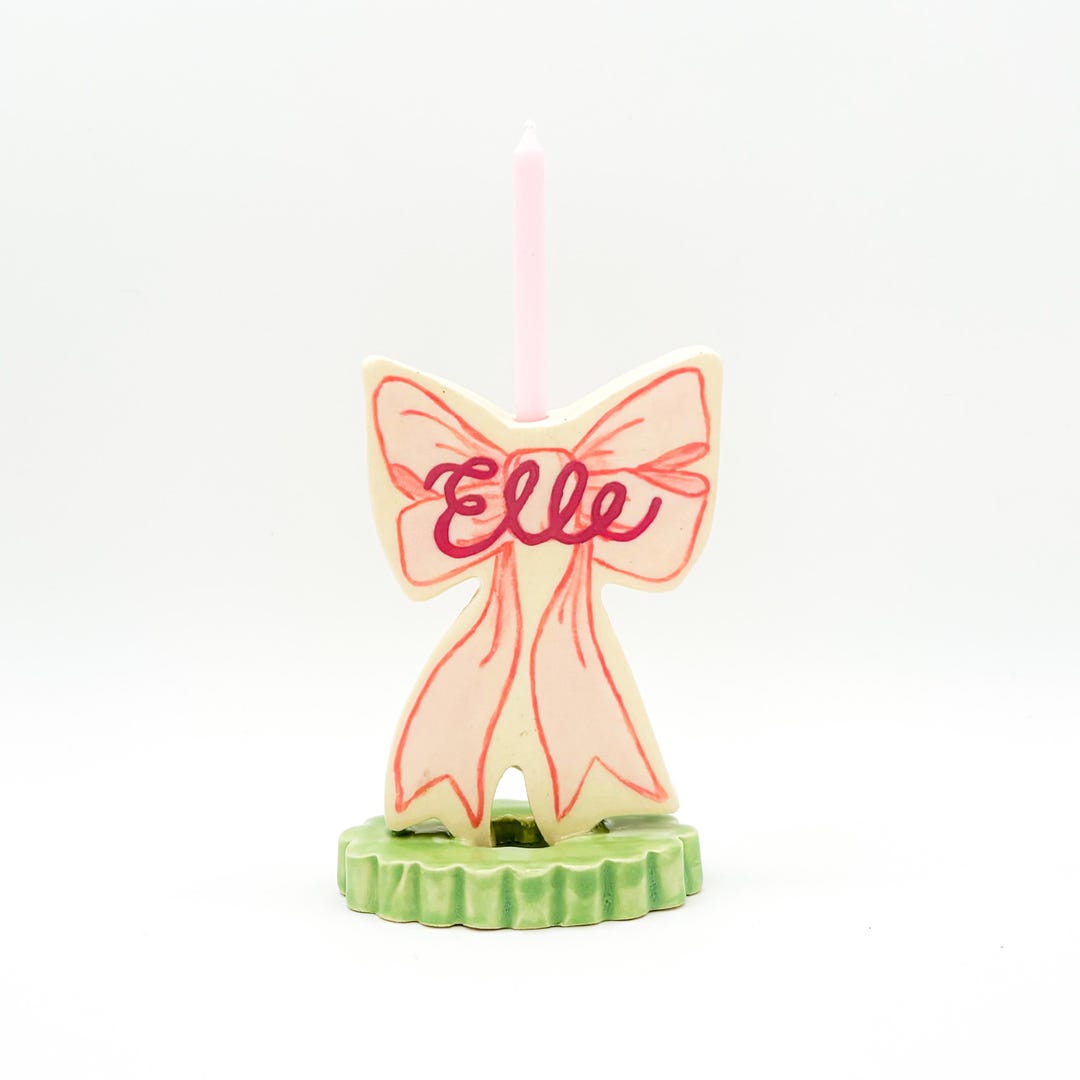 Ceramic Ribbon Cake Topper - Etsy