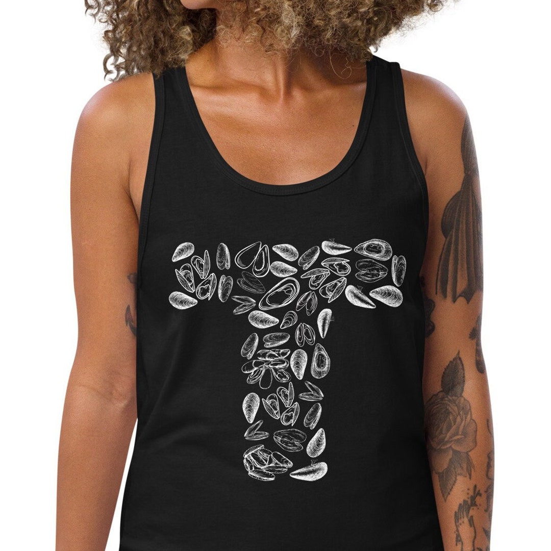 Mussel Tee (a Letter T Shirt), Mussel Design, Mussel "t" Shirt, Muscles ...