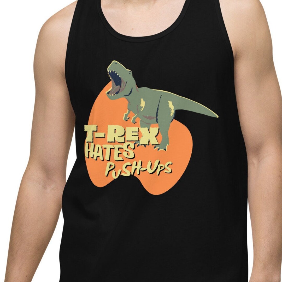 T-rex Hates Pushups, Fitness, Dinosaur, Exercise, Roar, Fit, - Etsy