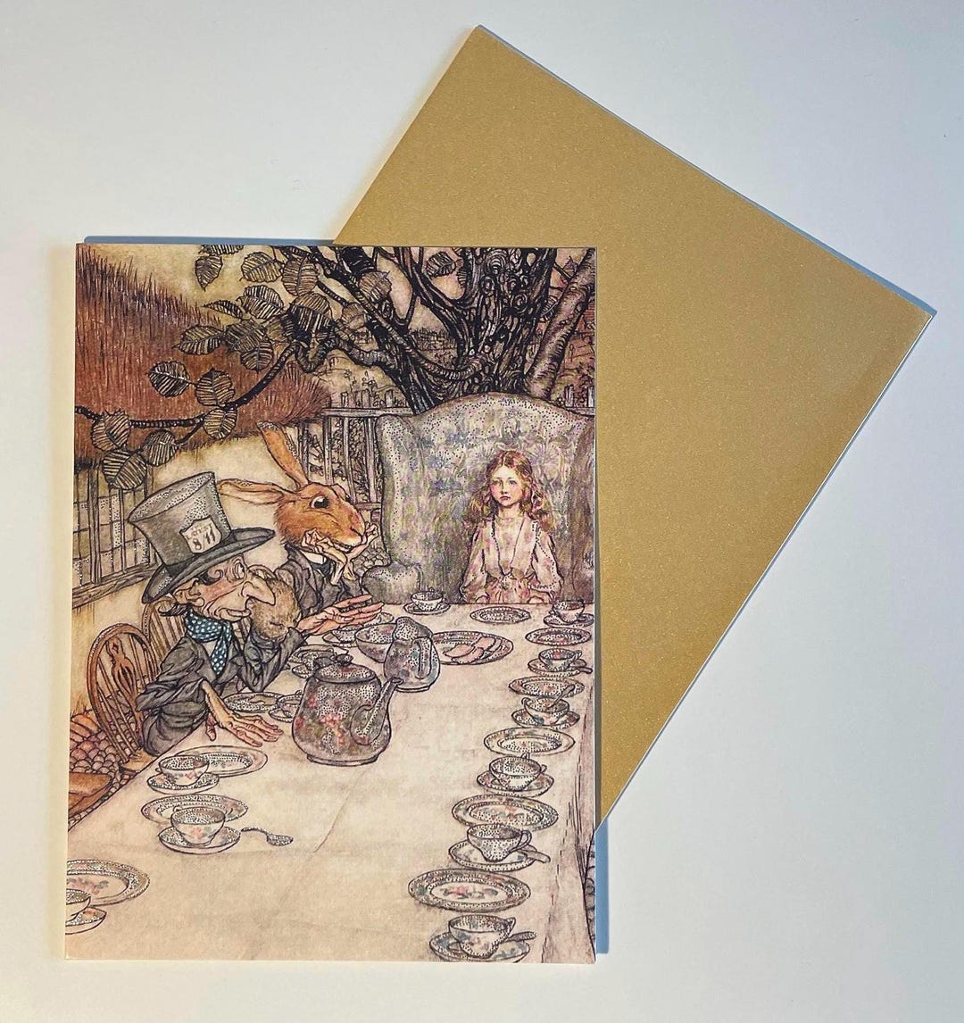 Alice in Wonderland Greeting Card Custom Note Card Birthday ...