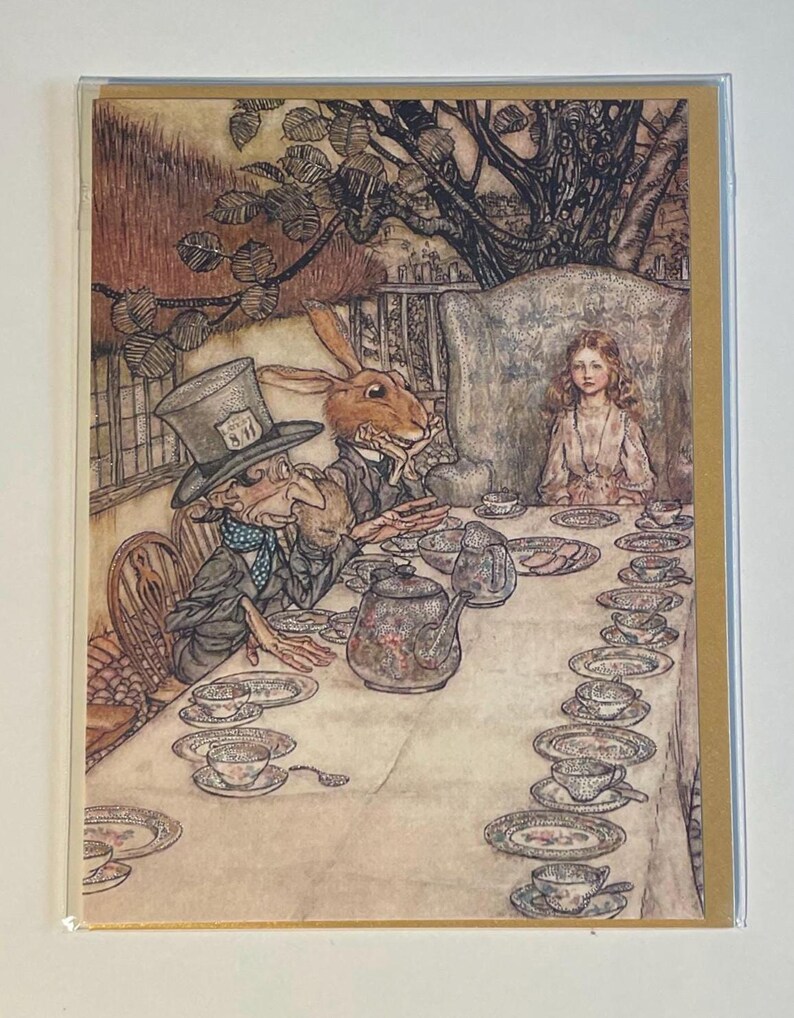 Alice in Wonderland Greeting Card Custom Note Card Birthday ...