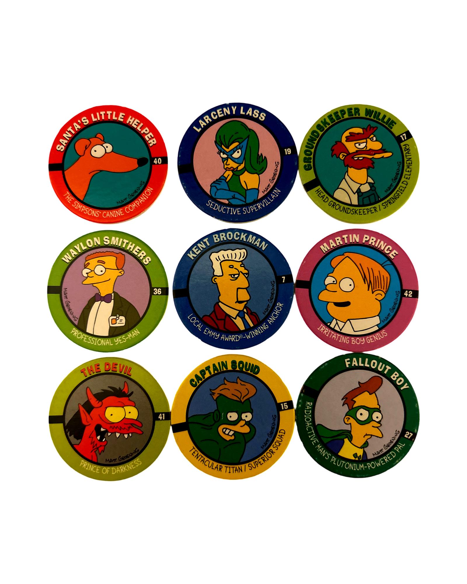 The Simpsons Themed 90s Pogs - 9 Pogs - Etsy