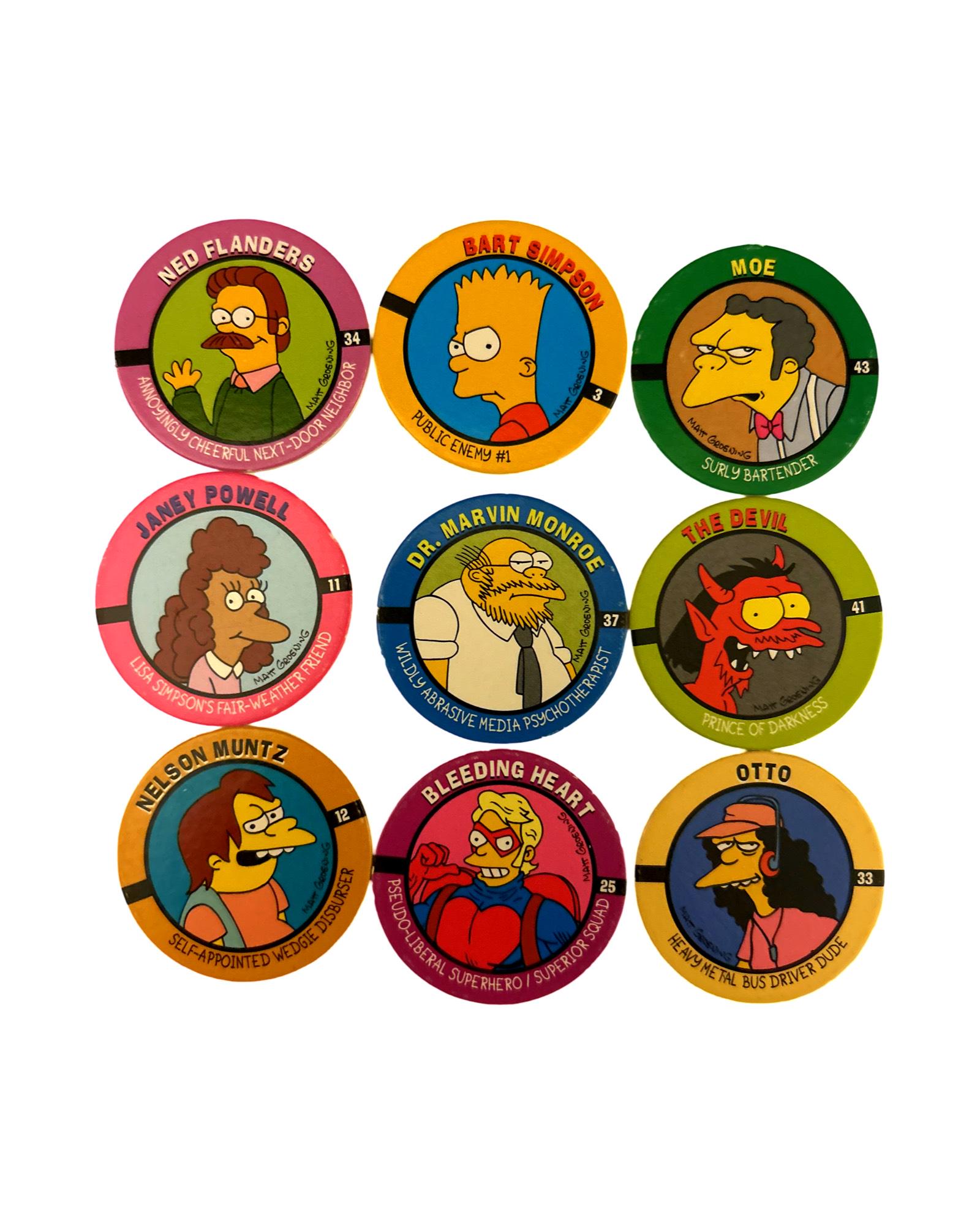 The Simpsons Themed 90s Pogs - 9 Pogs - Etsy