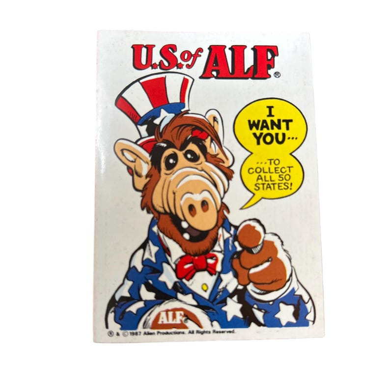 Alf Sticker Checklist (1987) Sticker - Etsy