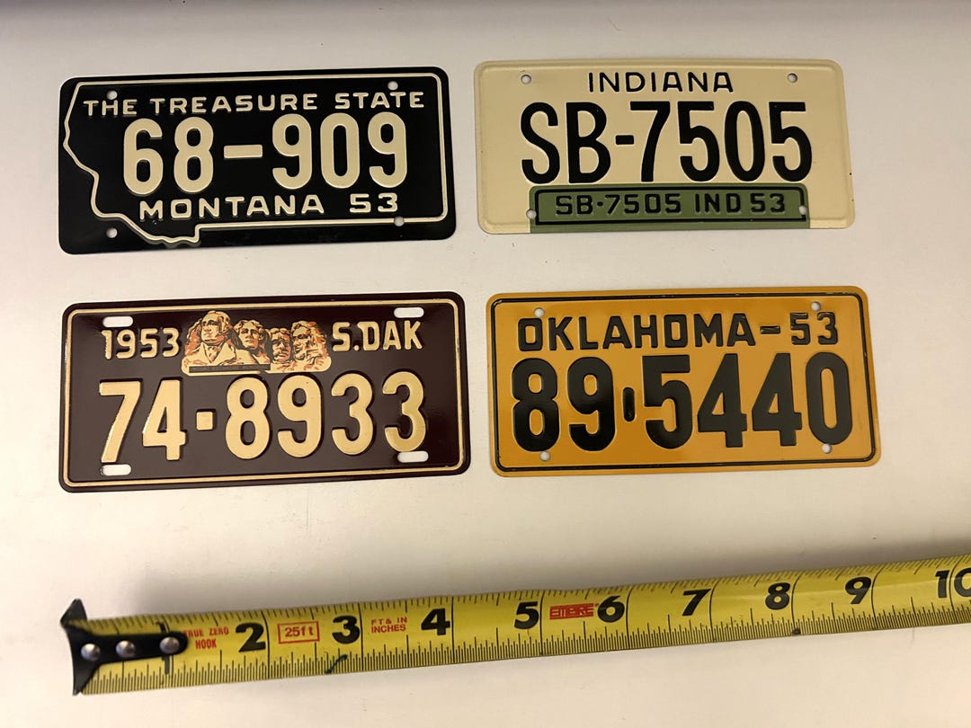 Mini Bike License Plate 1953 Collection Choose One General Mills State ...