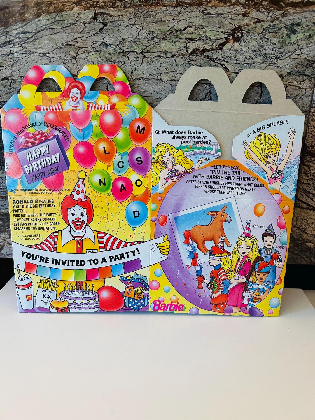 Barbie and Sonic Happy Meal 1994 Box, Party Favor Box - Etsy