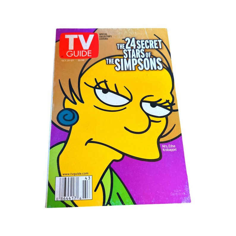 Edna Krabappel the Simpsons Collector's Cover TV Guide (2000) - Etsy