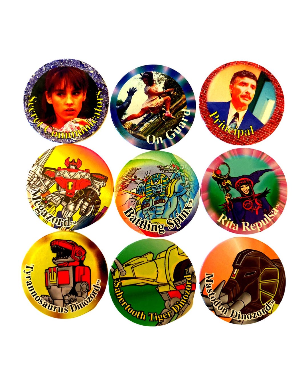 Power Rangers Themed 90s Pogs - 9 Pogs - Etsy