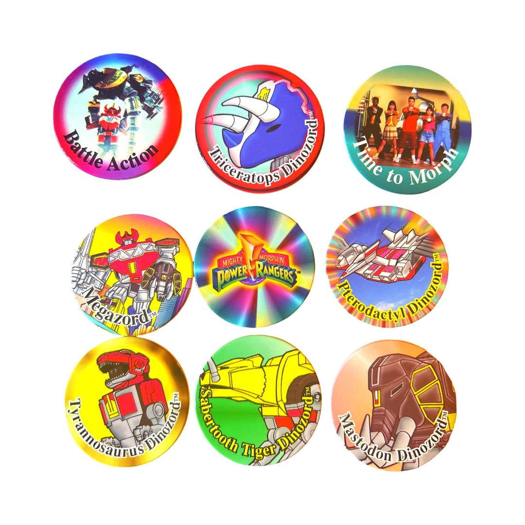 Power Rangers Themed 90s Pogs - 9 Pogs - Etsy
