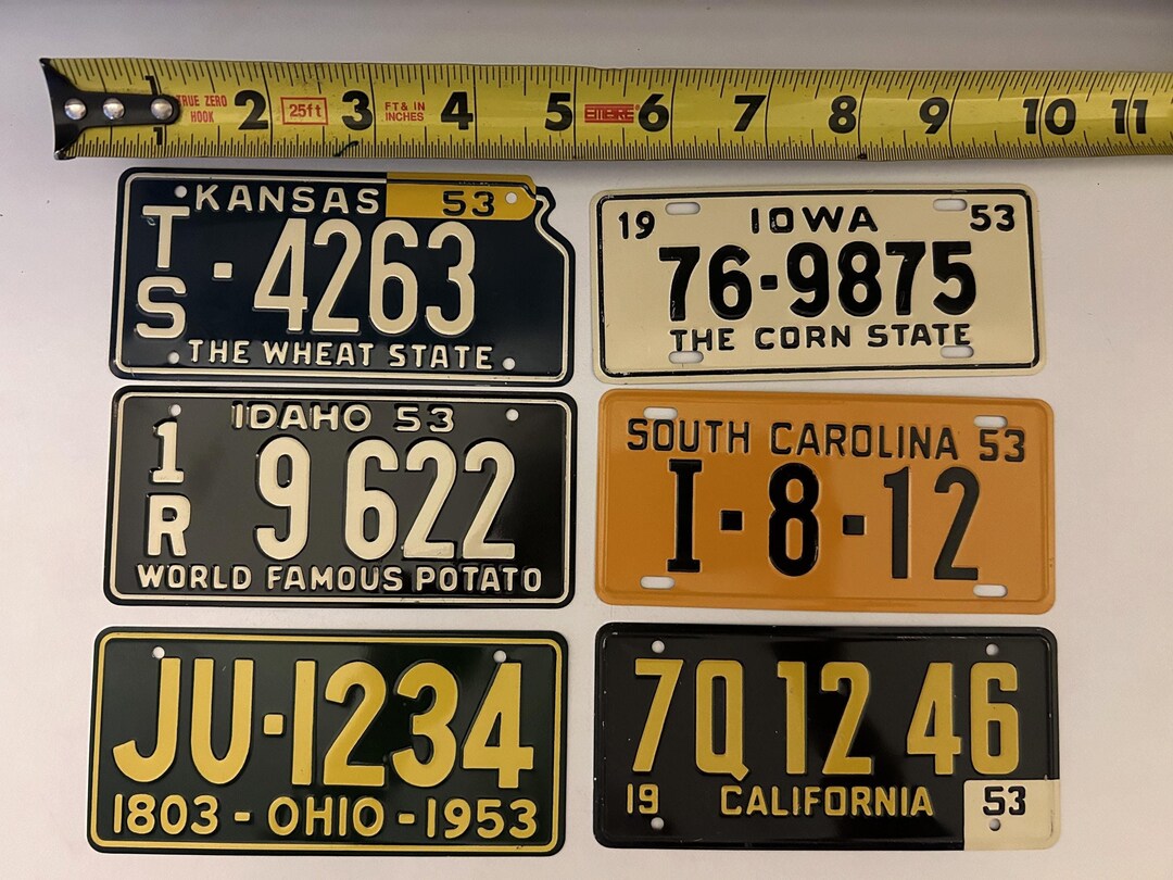 Mini State License Plates, 1953 Choose Your State - Etsy