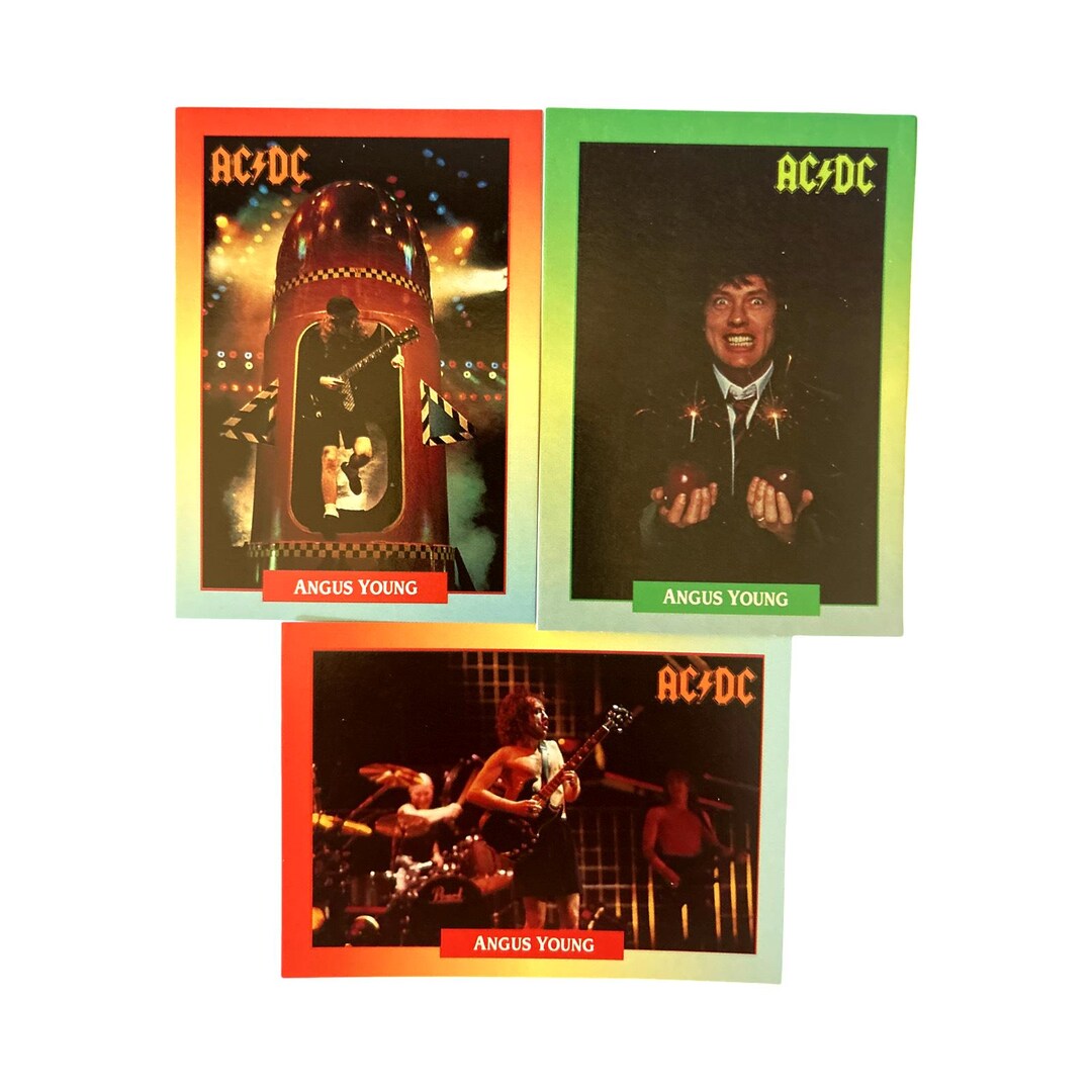 ACDC Angus Young 1991 Trading Card Collection (3 Cards) - Etsy
