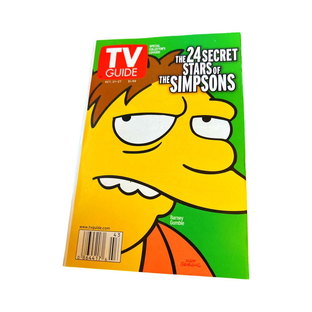Barney Gumble the Simpsons Collector's Cover TV Guide (2000) - Etsy