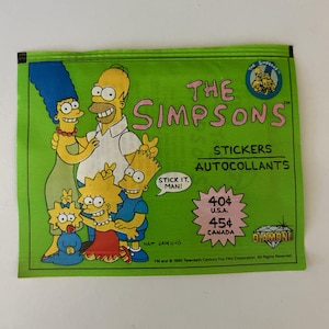 Simpsons 1990 Unopened Sticker Pack RARE From Italy - Etsy