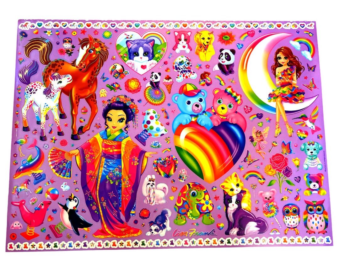 Lisa Frank 14x19 One Large Sheet Of Stickers Etsy
