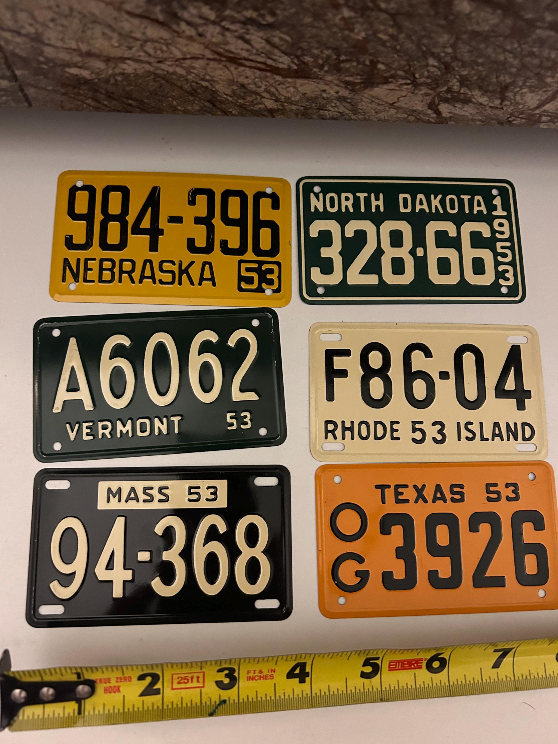 Mini Bike License Plate 1953 Collection Choose One General Mills State ...