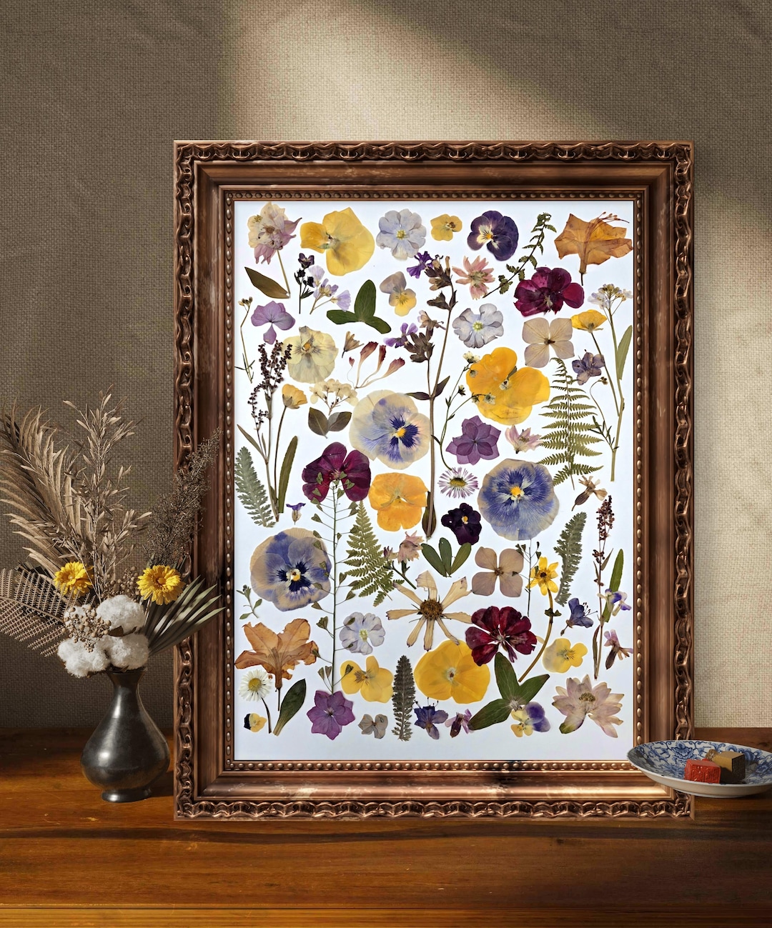 Pressed Flower Art Digitalised. Instant Download.botanical Art Print to ...