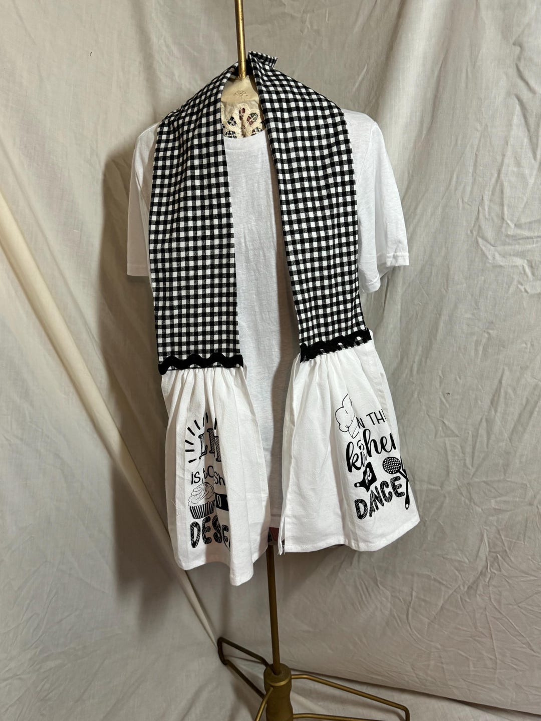 Kitchen Boa Dish Towel Black and White Eat Dessert - Etsy