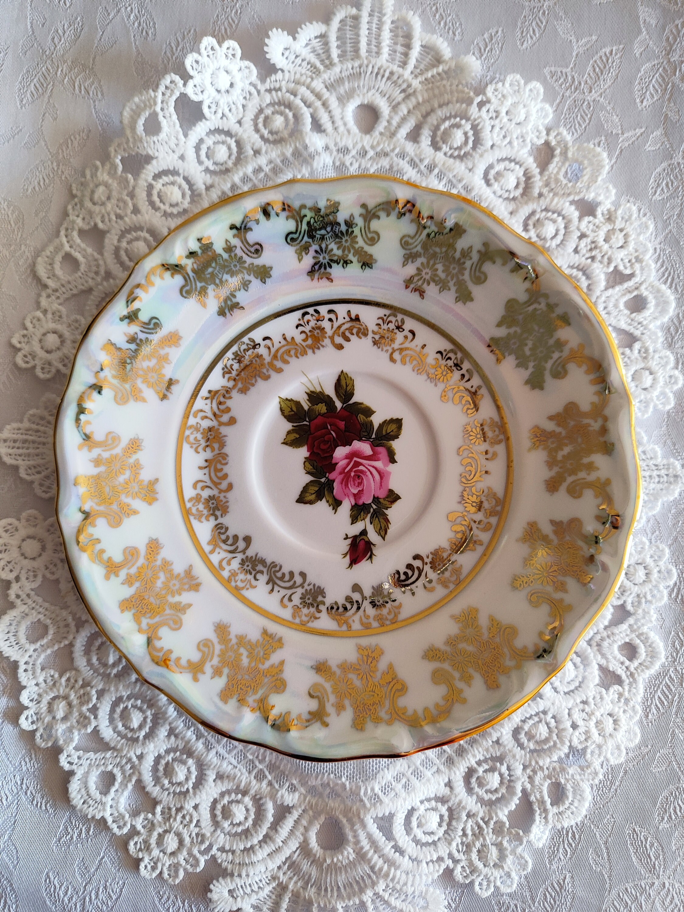 Tea Cup Roses | Floral Porcelain | Gold Hand Painted | Vintage Tea Cup ...
