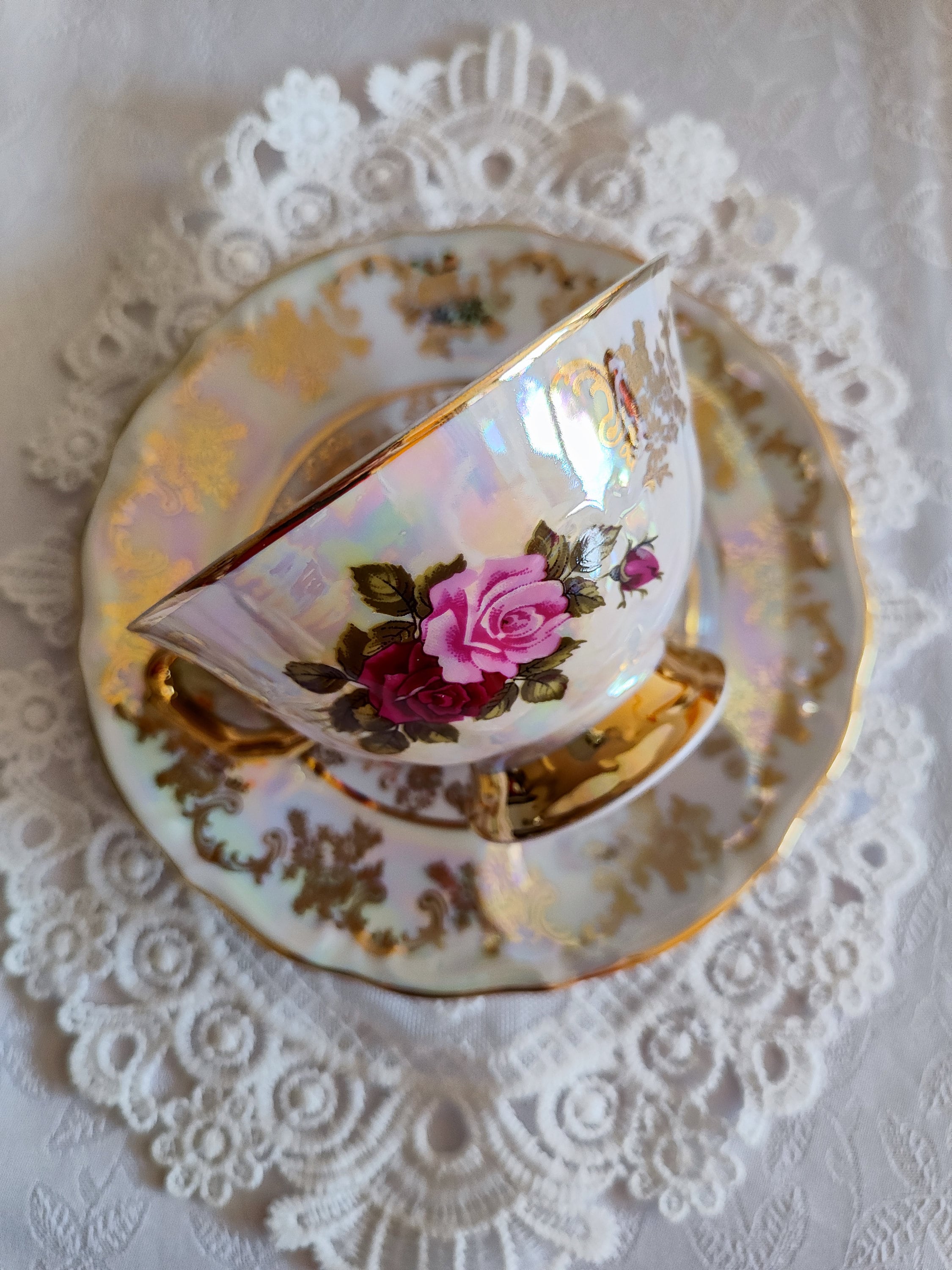 Tea Cup Roses | Floral Porcelain | Gold Hand Painted | Vintage Tea Cup ...