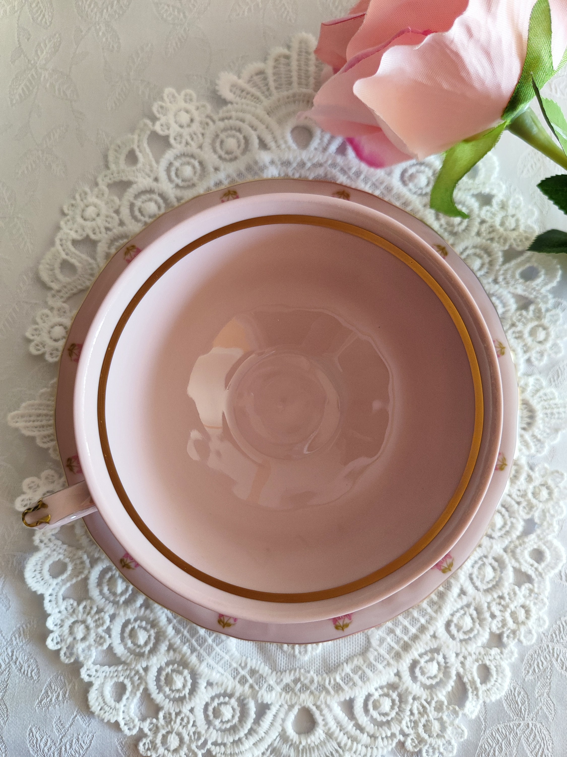 Tea Cup Roses Pink Porcelain Pink Porcelain With Roses Hand Gilded ...