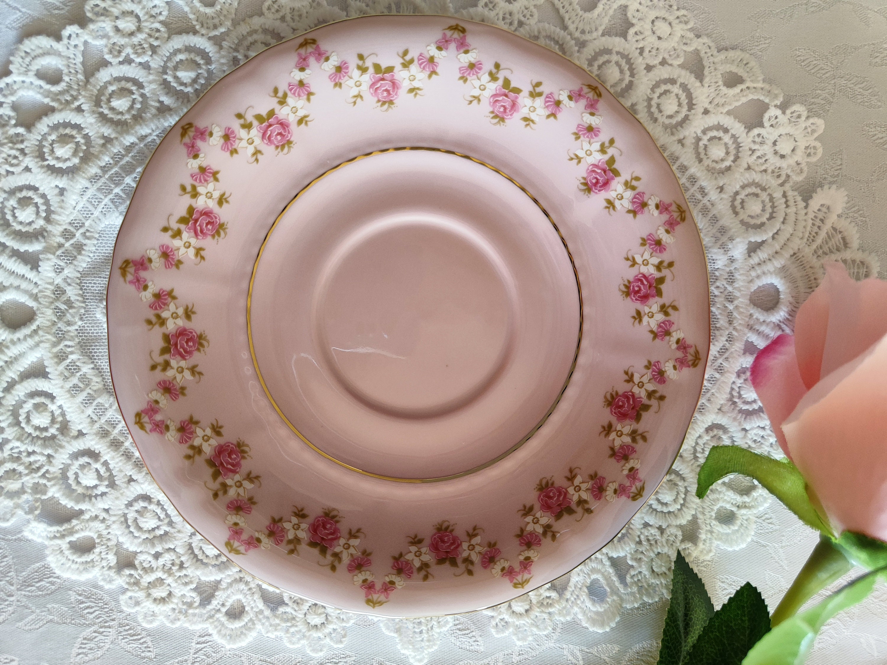 Tea Cup Roses Pink Porcelain Pink Porcelain With Roses Hand Gilded ...