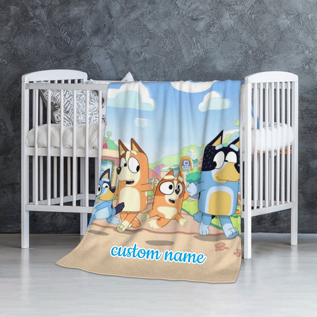Custom Name Bluey Blanket Personalized Blanket Soft Flannel - Etsy