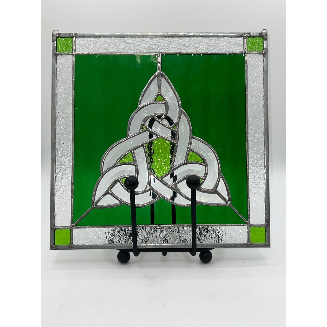 Celtic Knot Stained Glass Panel 12.5x12.5 Stand Not Included - Etsy