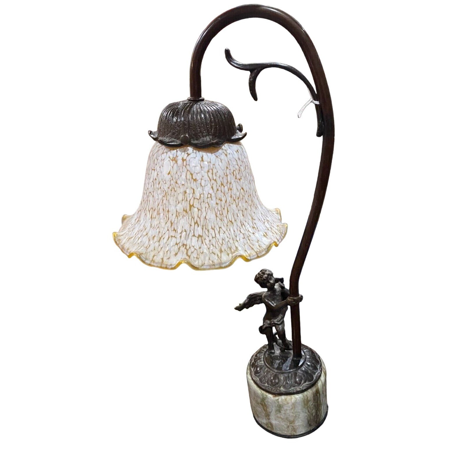 BRONZE CHERUB Vtg Table Reading Desk Angel Parlor Lamp Art - Etsy