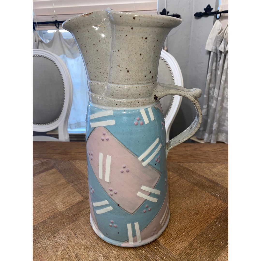 Blue Violet 1989 Cunningham Studio Pottery Abstract Pitcher Signed - Etsy