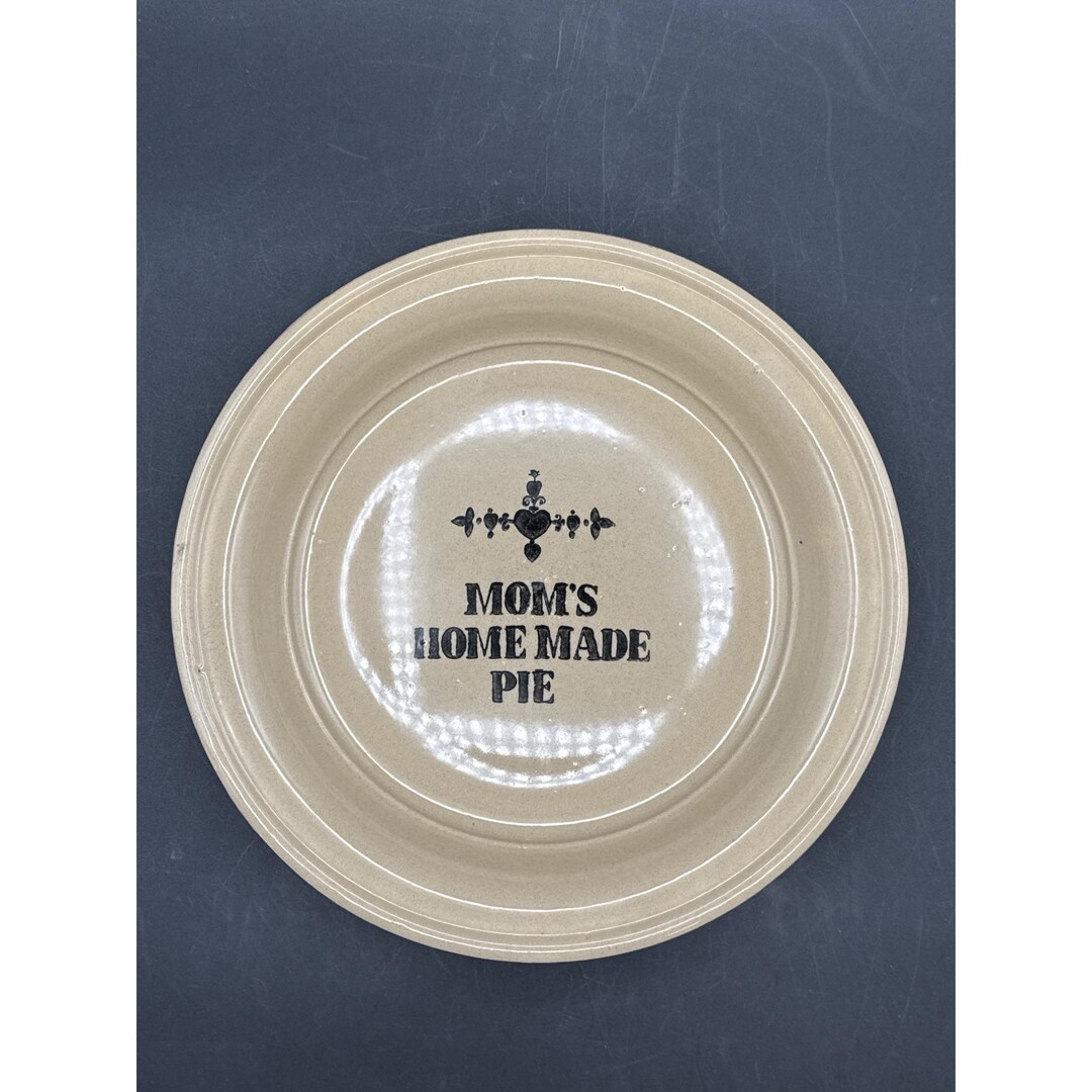 Vintage Moira Pottery Moms Home Made Pie Plate Beige Stoneware England ...