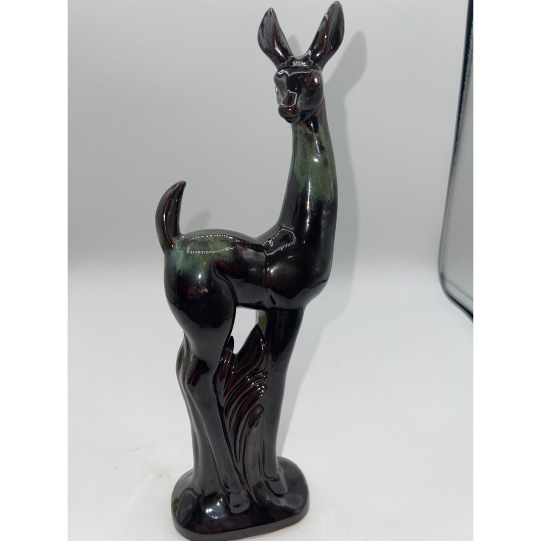 Vintage MCM 1980s Deer Figurine Canada Pottery Art in Harvest Glazed ...