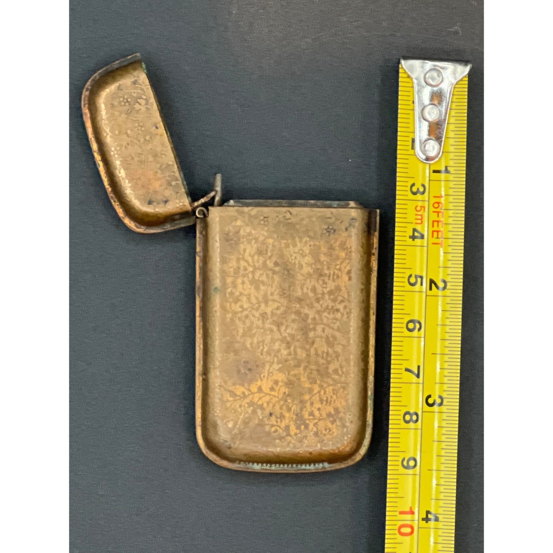 Antique Embossed Brass Match Safe With Hinged Lid - Etsy
