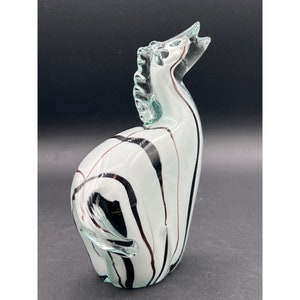 Vintage Cased Glass Hand Blown Murano Style Black Striped Zebra ...