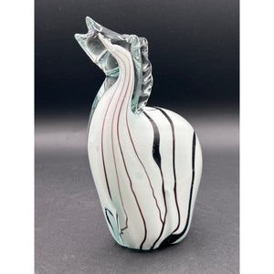 Vintage Cased Glass Hand Blown Murano Style Black Striped Zebra ...