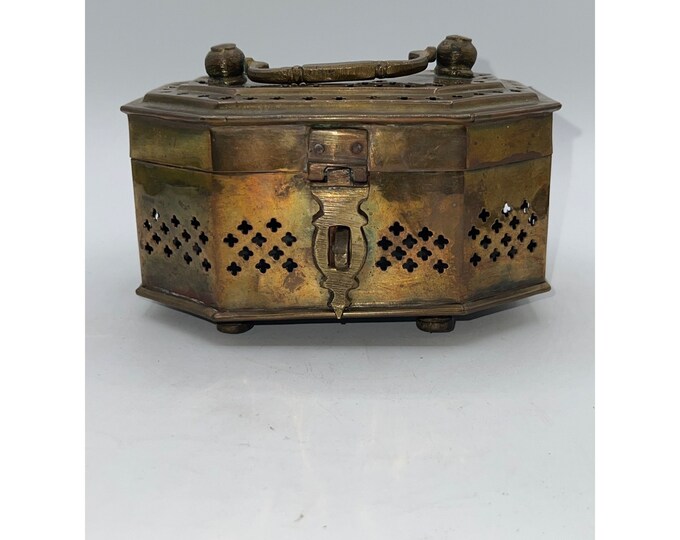 Brass Cricket Box Mini Pierced Trinket Chest 6.5” L 5”W 3.5”H - Etsy