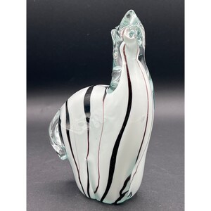 Vintage Cased Glass Hand Blown Murano Style Black Striped Zebra ...