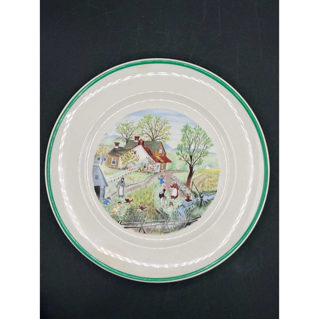 Grandma Moses House Jack & Jill Atlas China Decorative Plate 10 1/8 ...