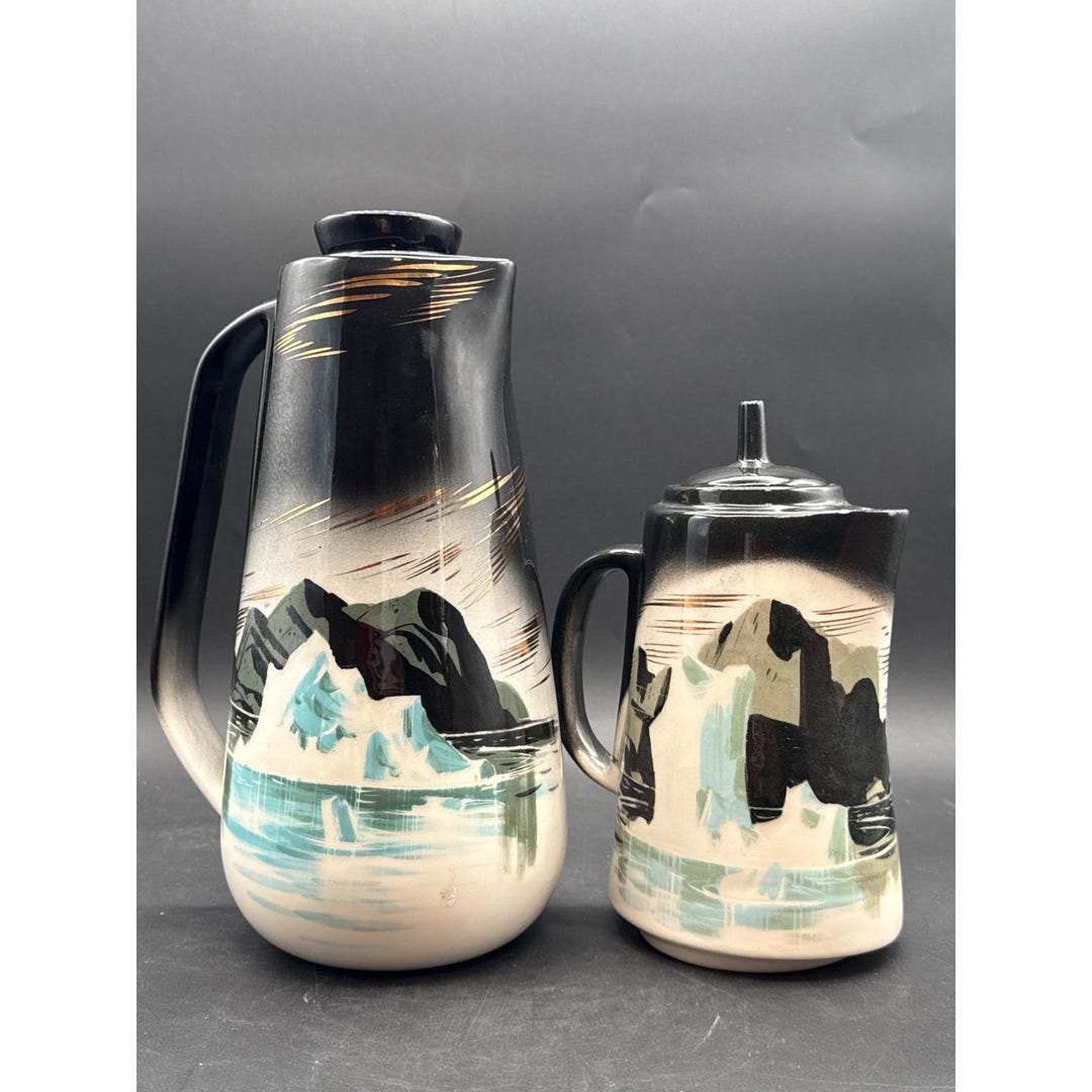 MCM Matthew Adams Signed Alaska Iceberg Hand-painted Ceramic Coffee ...