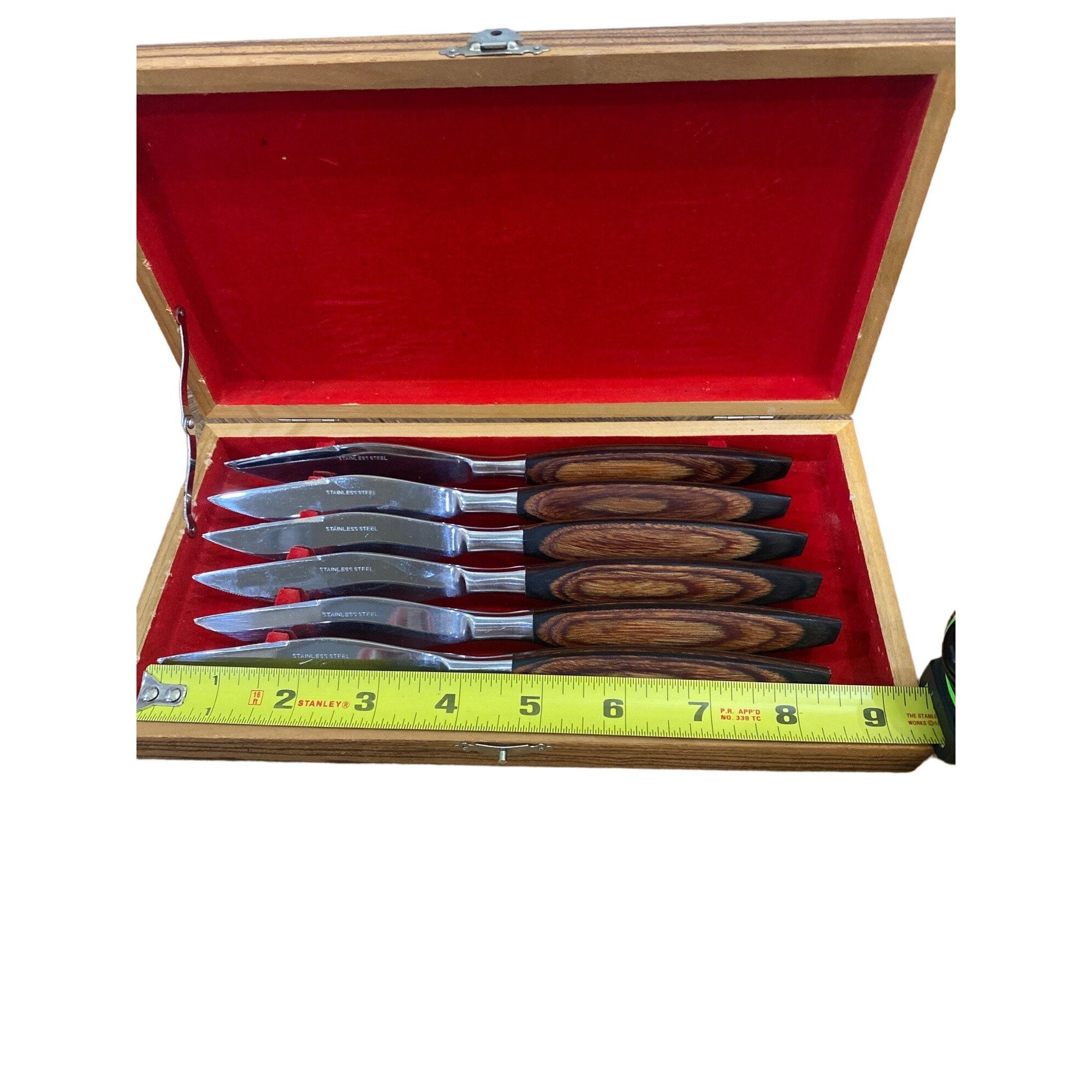 Vintage MCM Japanese Stainless Steel Double Blade Rosewood Handle Knife ...