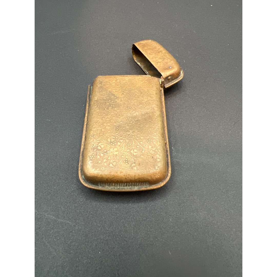 Antique Embossed Brass Match Safe With Hinged Lid - Etsy