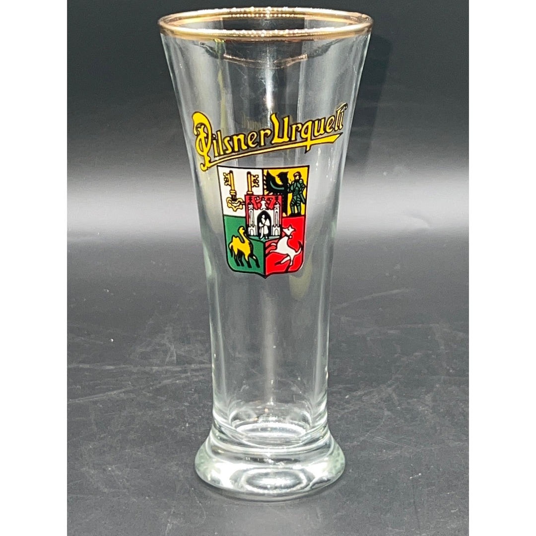 Vintage Pilsner Urquell Coat of Arms Beer Clear Glass 7 Inches Tall ...