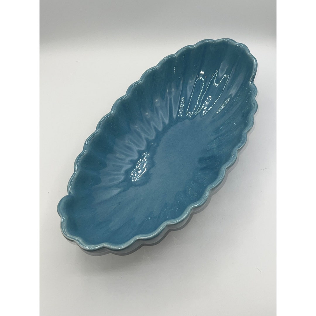 Royal Haeger by Royal Hickman Blue TV Console Bowl MCM Pottery ...
